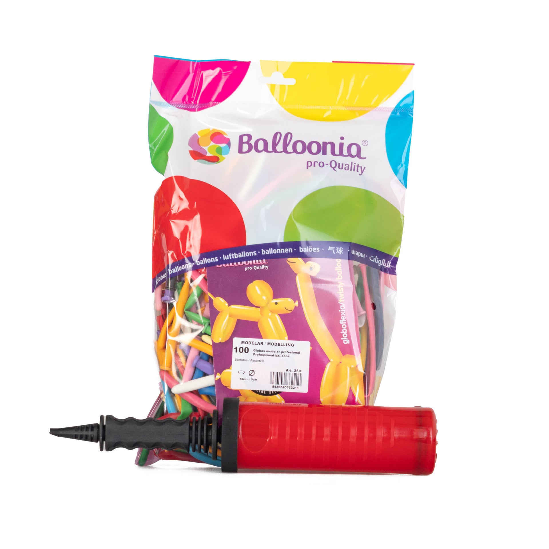 Balloonia Modelling Balloons - Complete Set with Pump