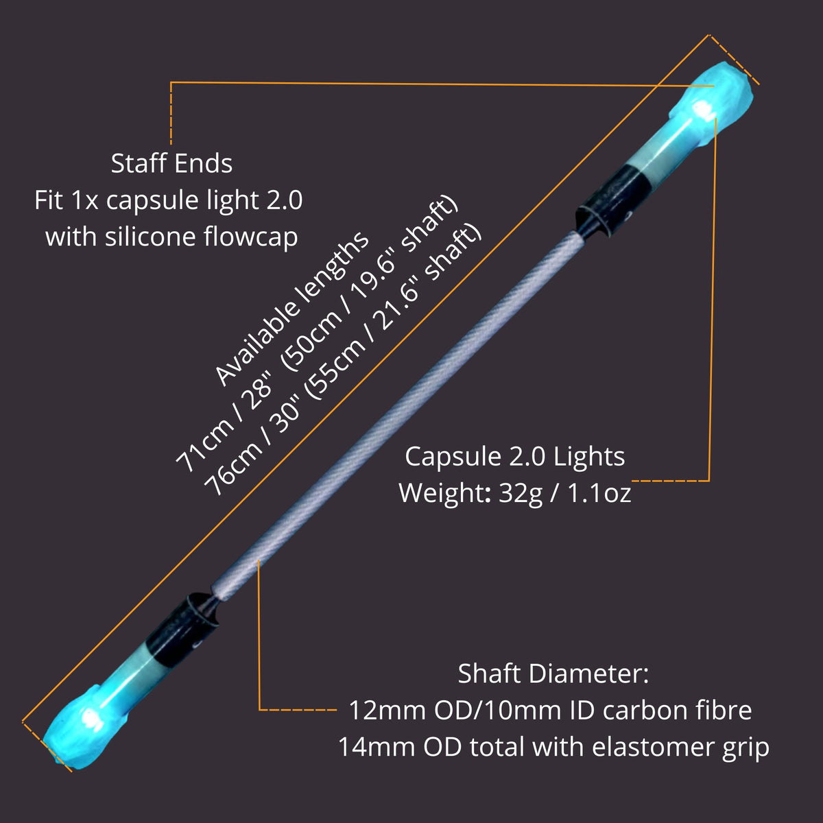 Flowtoys Lumina Twirl Baton v2 - LED Twirling Baton