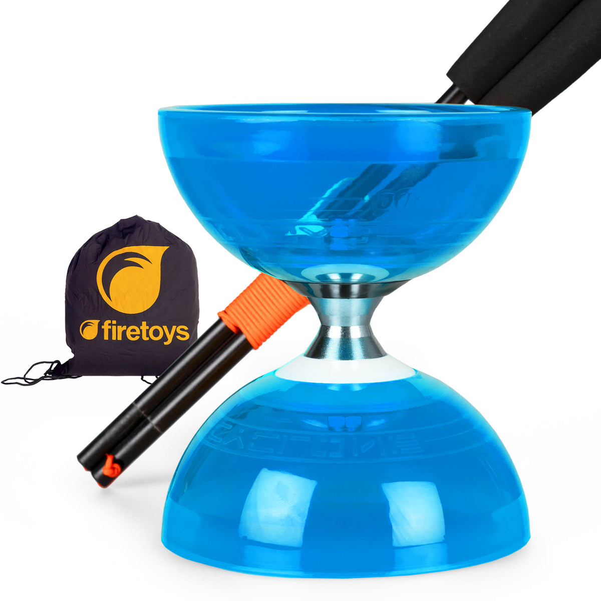 Cyclone Quartz Triple Bearing Diabolo Set with Superglass Handsticks a